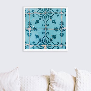 Teal Azulejo Tile Art Print: Lisbon Portugal Photo - Etsy