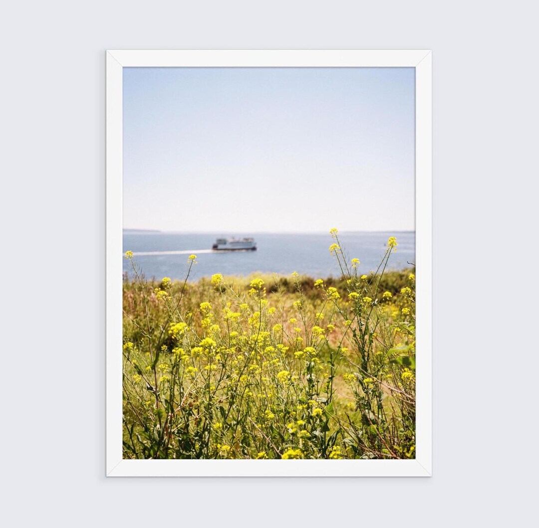 Washington State Ferry Print: Puget Sound Summer Day Photo, Framed or ...
