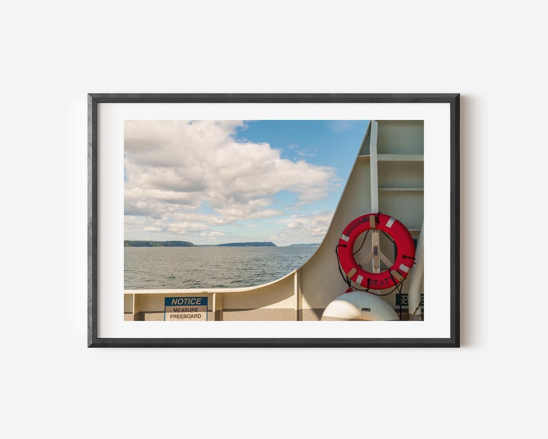 Seattle Ferry Boat Art Print, Washington State Ferry Photo, Whidbey ...