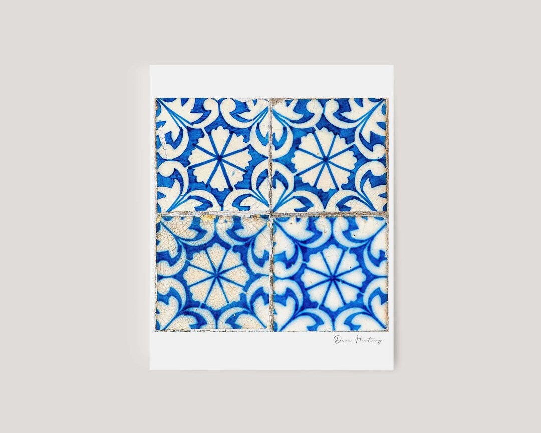 Portugal Tile Art, Portuguese Gifts, Blue Azulejo Print, Gift Under 20 ...