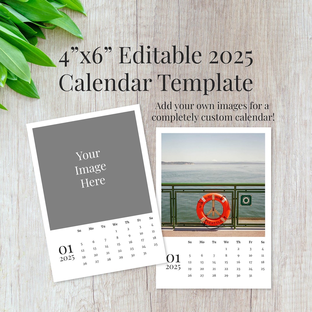 2025 4x6 Desk Calendar Template, DIY Printable Mini Calendar - Etsy