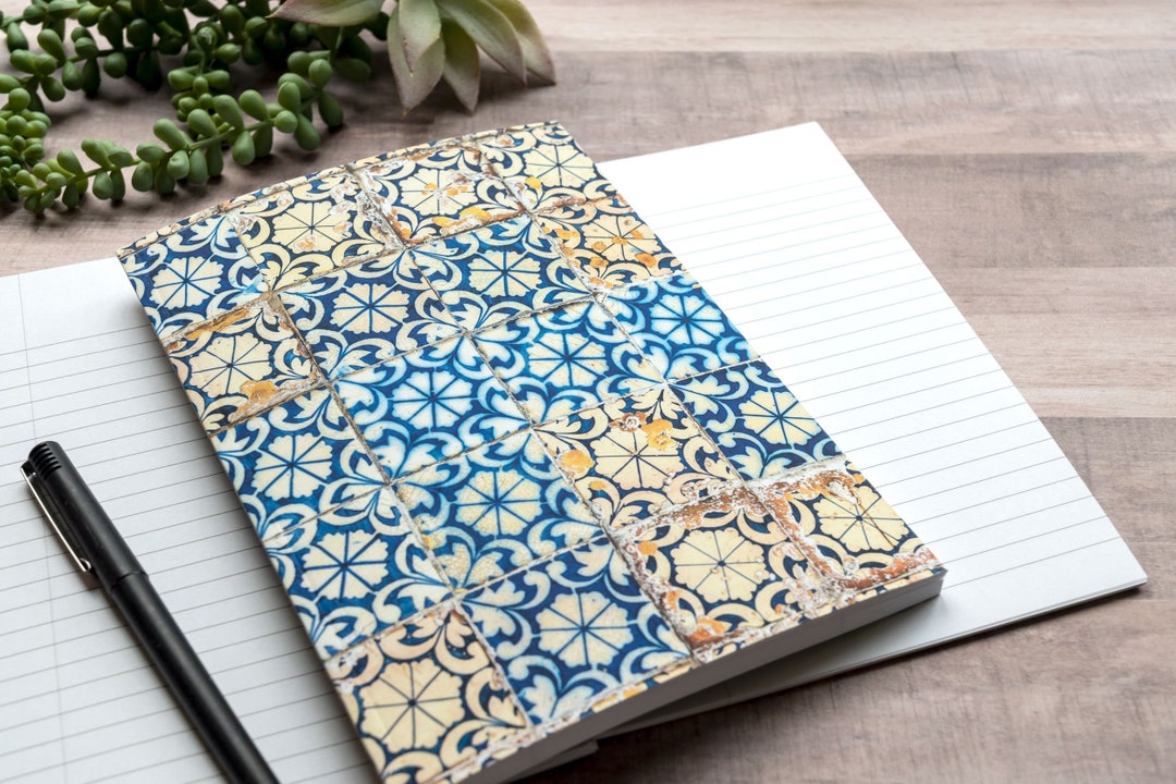 Portuguese Tile Ruled Journal, Blue Azulejos Lined Notebook, Travel ...