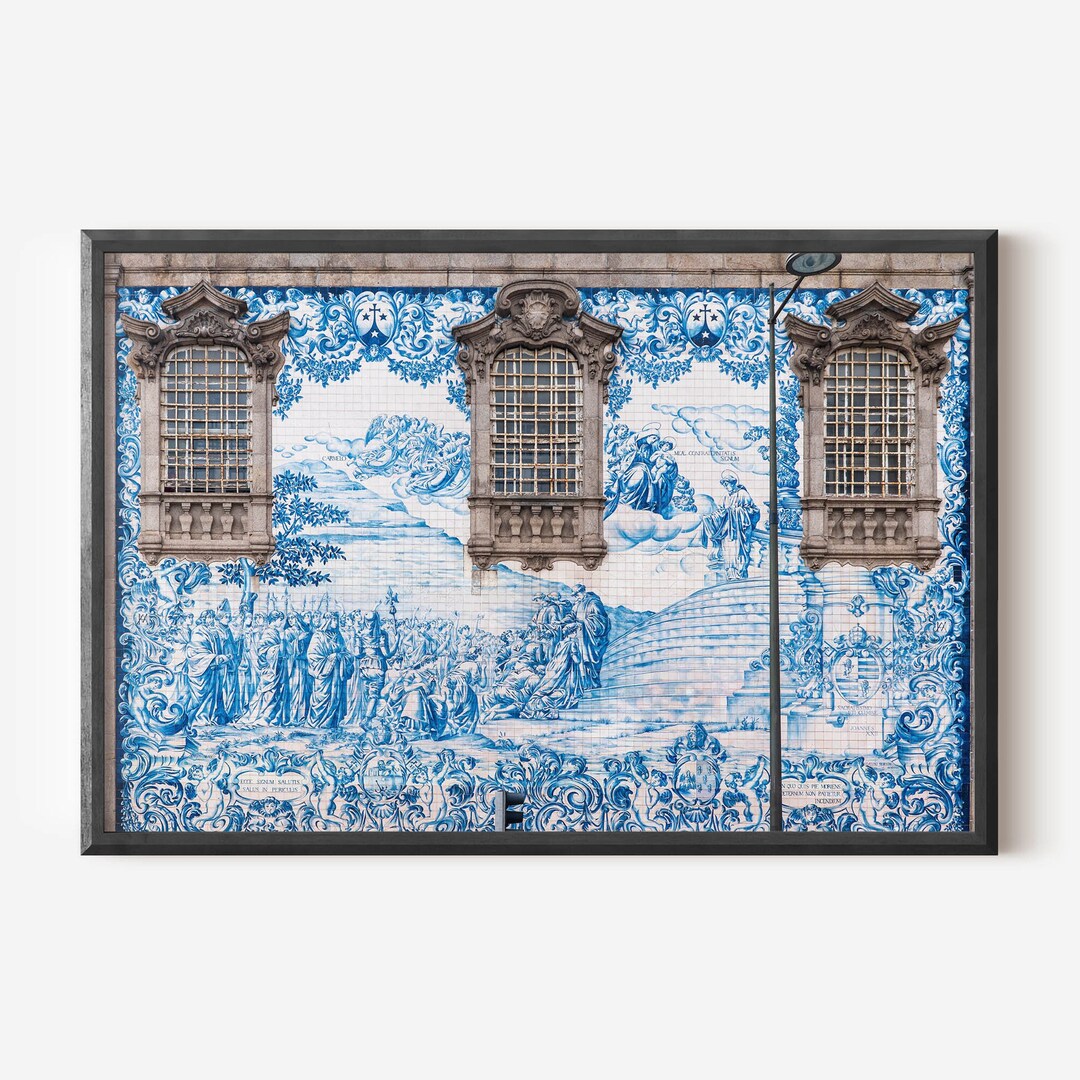Porto Tiled Church Photo: Portuguese Blue Tile Art Print - Etsy