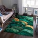 Geometric Rug, Green Rug, Area Rug, Living Room Rug, Water Waves on the ...