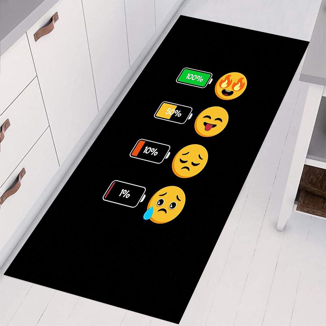 Motivation Runner Rug, Emoji Designer Rug, Kitchen Rug, Indoor Rug ...
