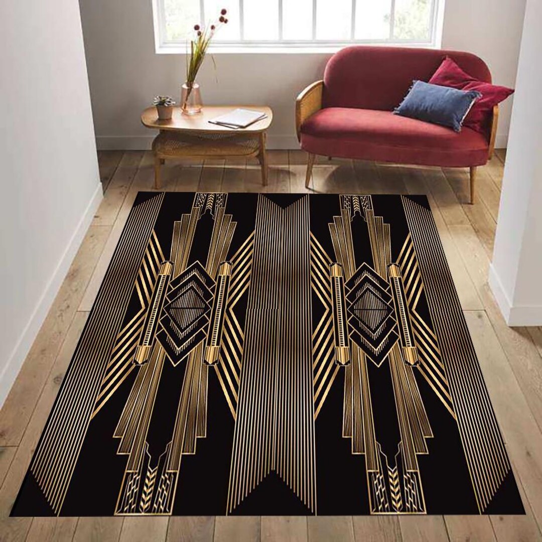 Art Deco Rug, Modern Geometric Rug, Office Rug, Living Room Rug ...