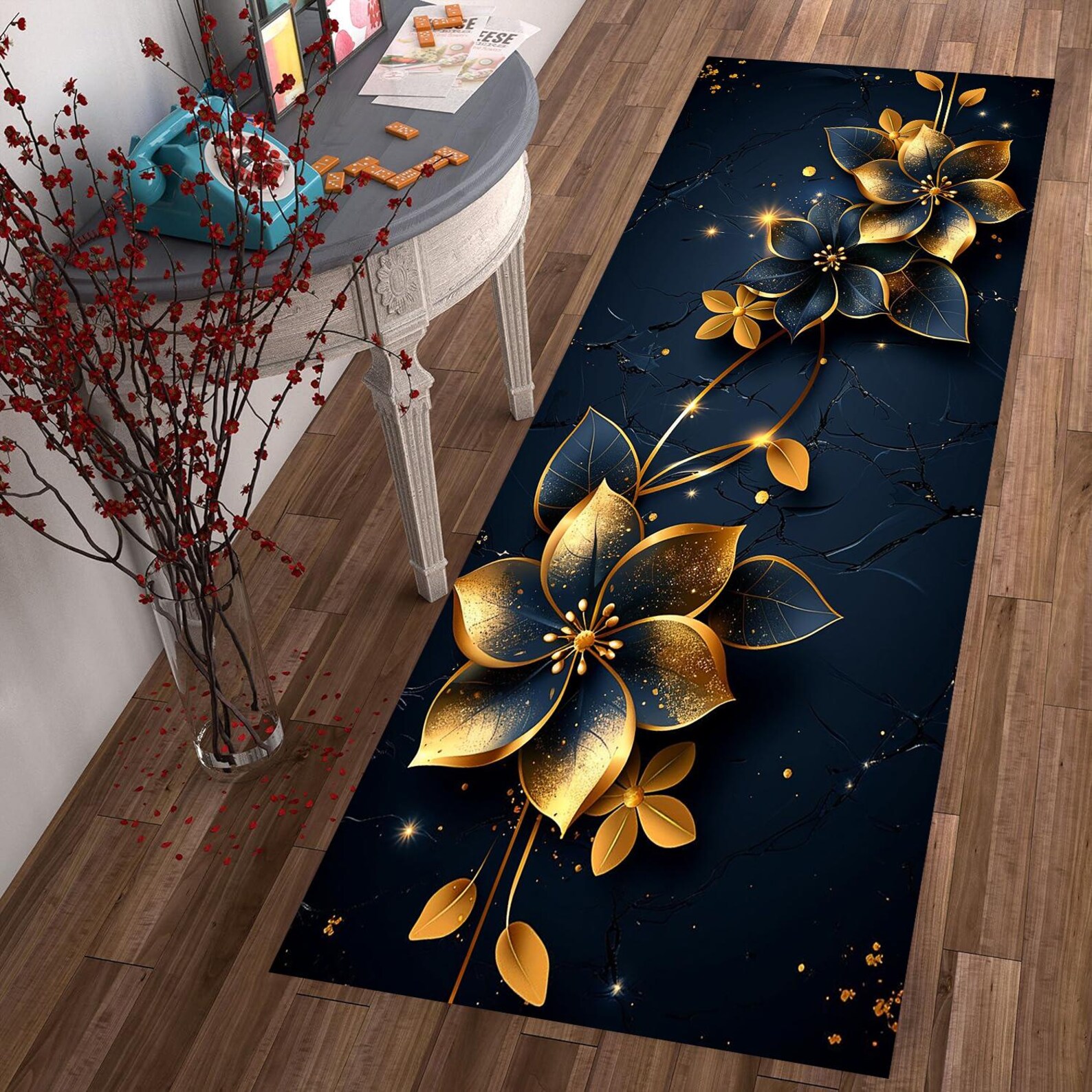 Floral Runner Rug, Runner Rug2x8, Hallway Rug, Gift Hallway Rug ...