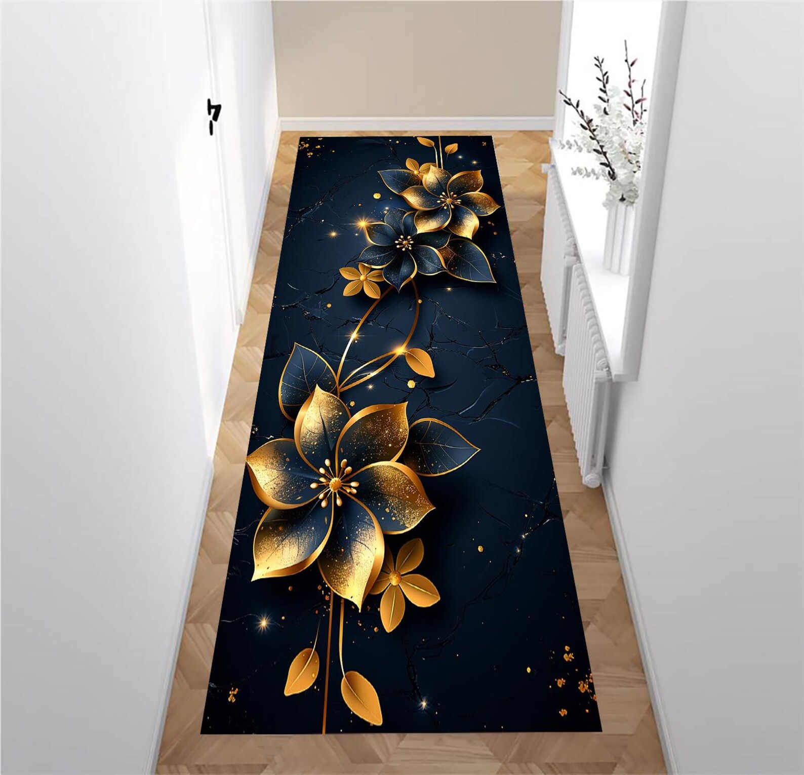 Floral Runner Rug, Runner Rug2x8, Hallway Rug, Gift Hallway Rug ...