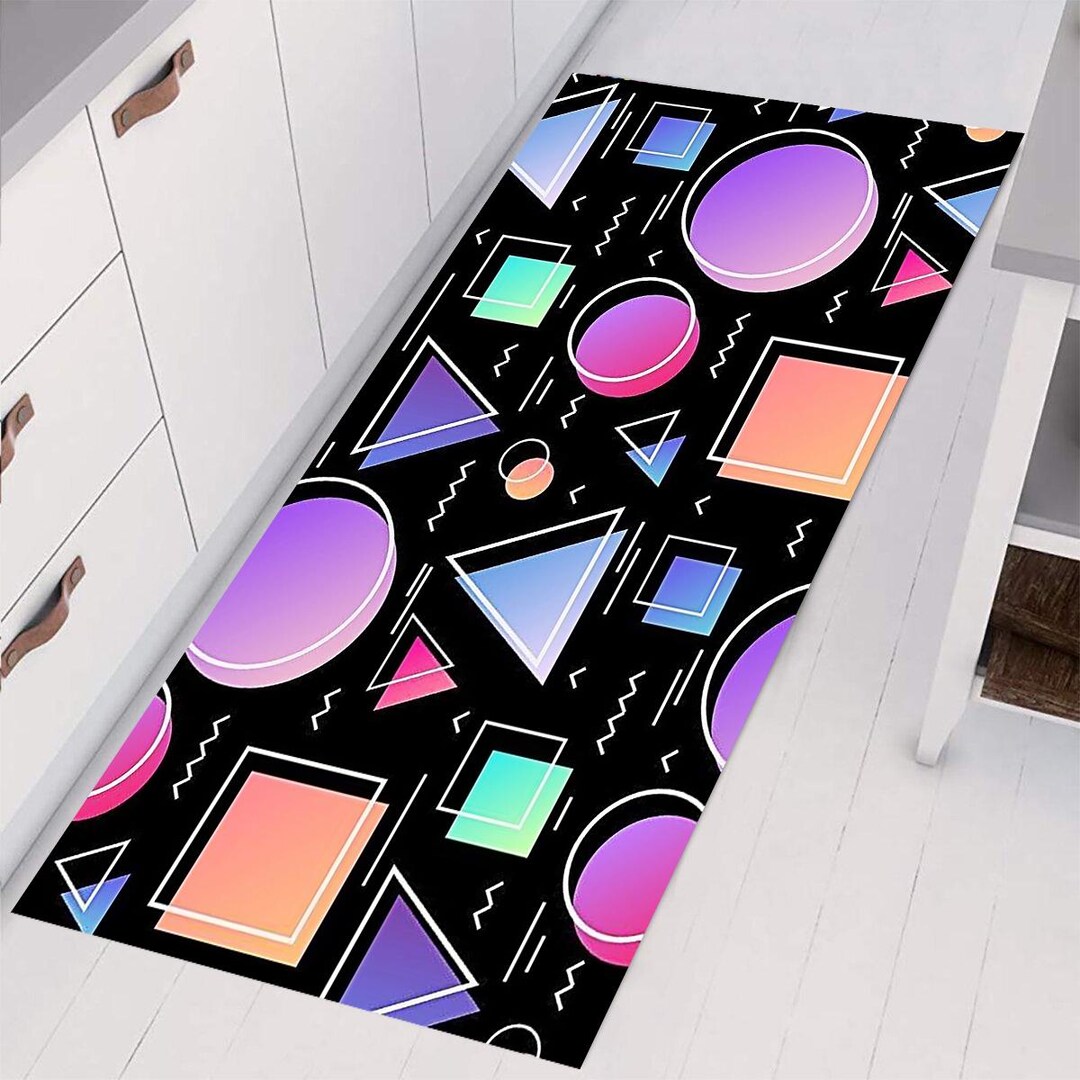 Geometric Runner Rug, Mathematical Patterns, Entryway Rug, Indoor Rug ...