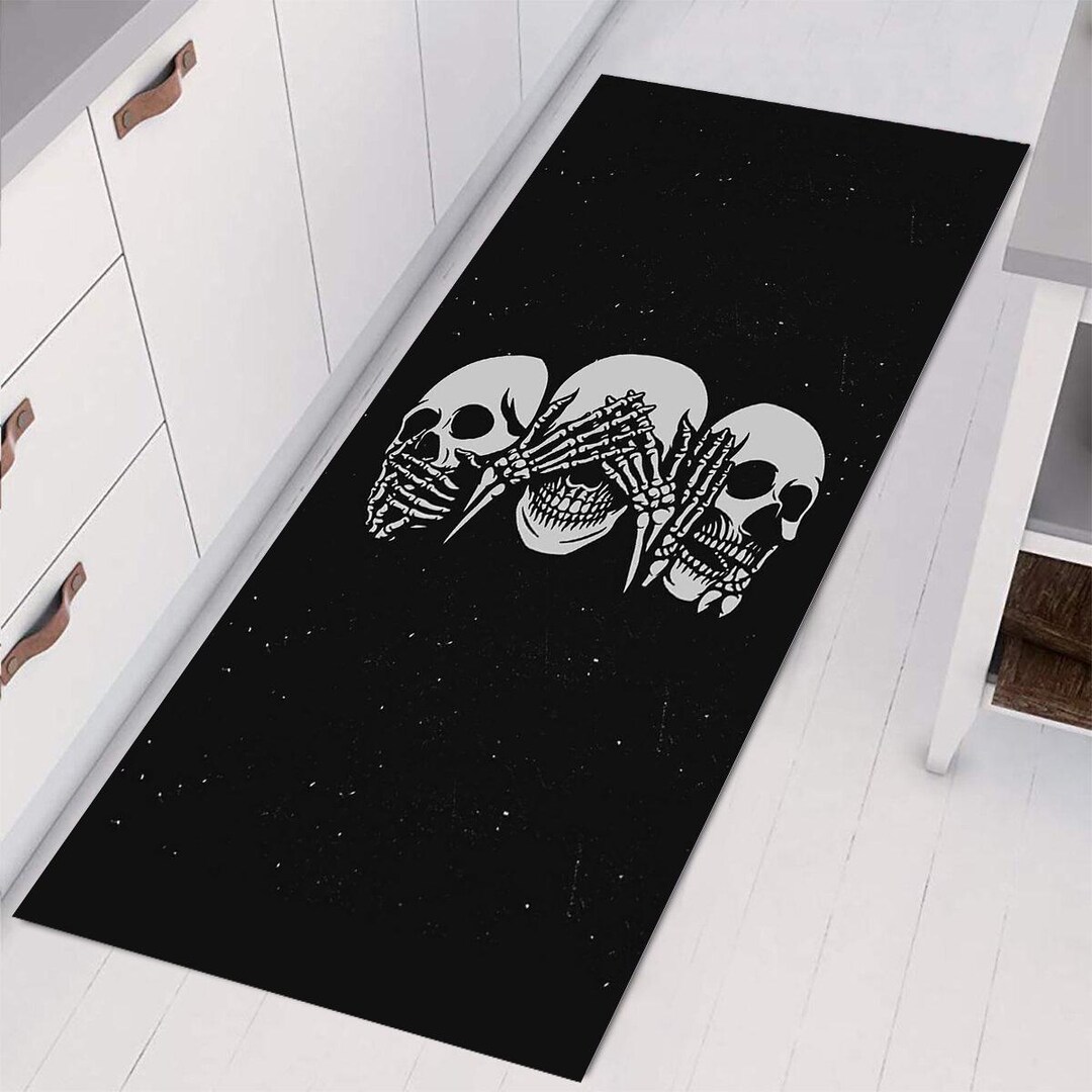 Skeleton Pattern Runner Rug, Gothic Hallway Decor - Etsy