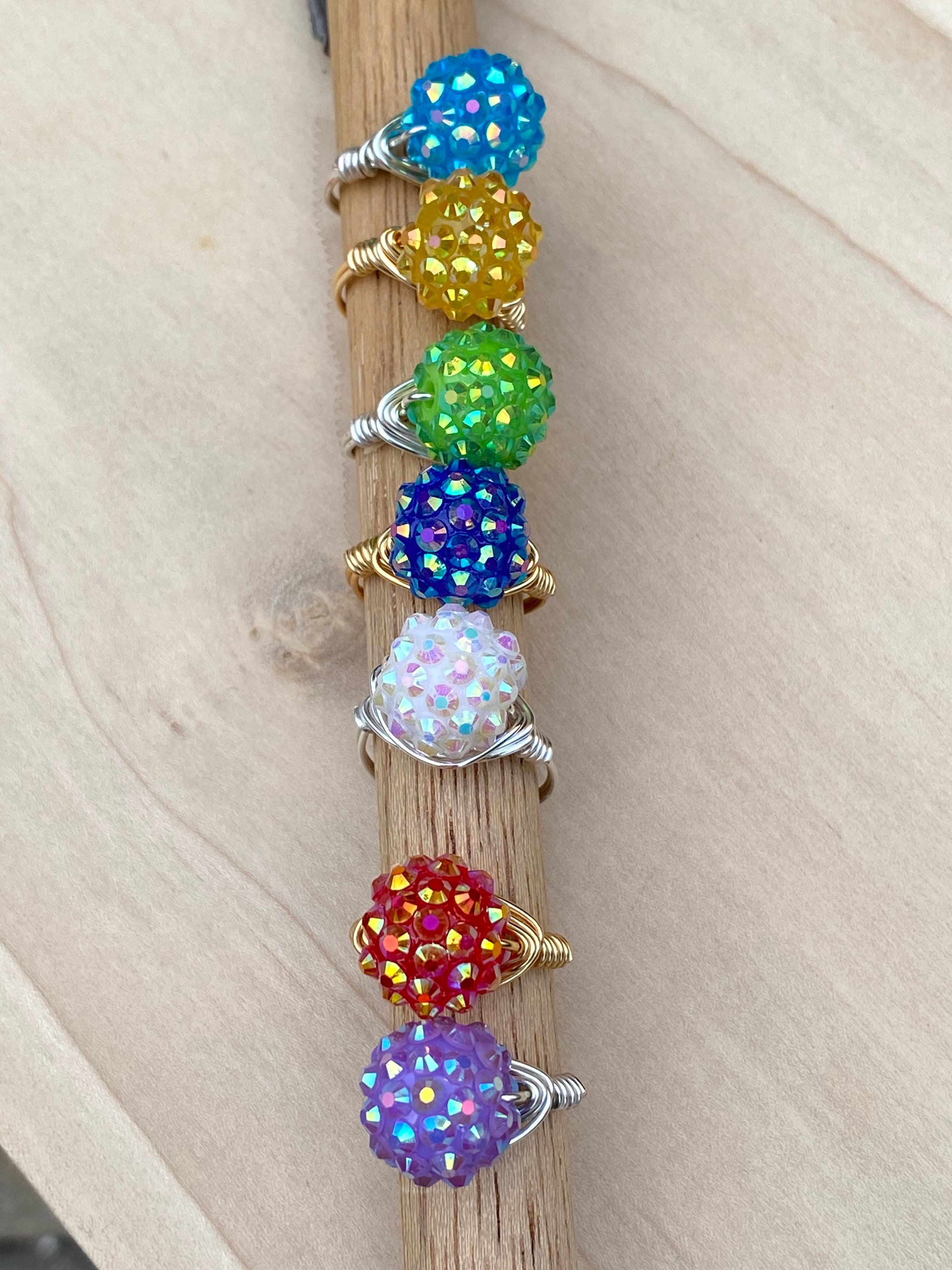 Bubble Gum Ring ~ 12 Mm Gumball Ring ~ Bubble Gum Acrylic Rhinestone ...