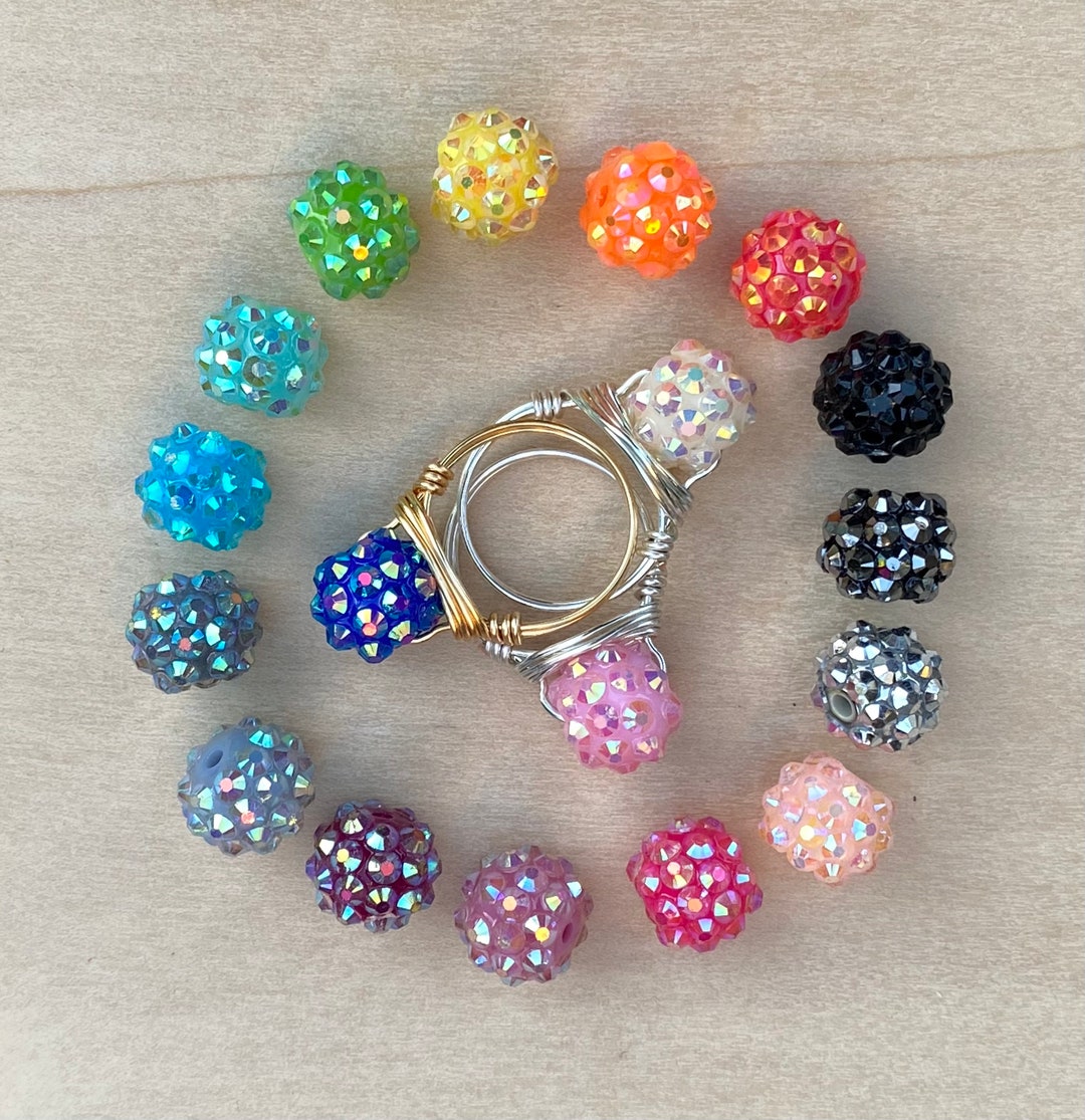 Bubble Gum Ring ~ 12 Mm Gumball Ring ~ Bubble Gum Acrylic Rhinestone ...