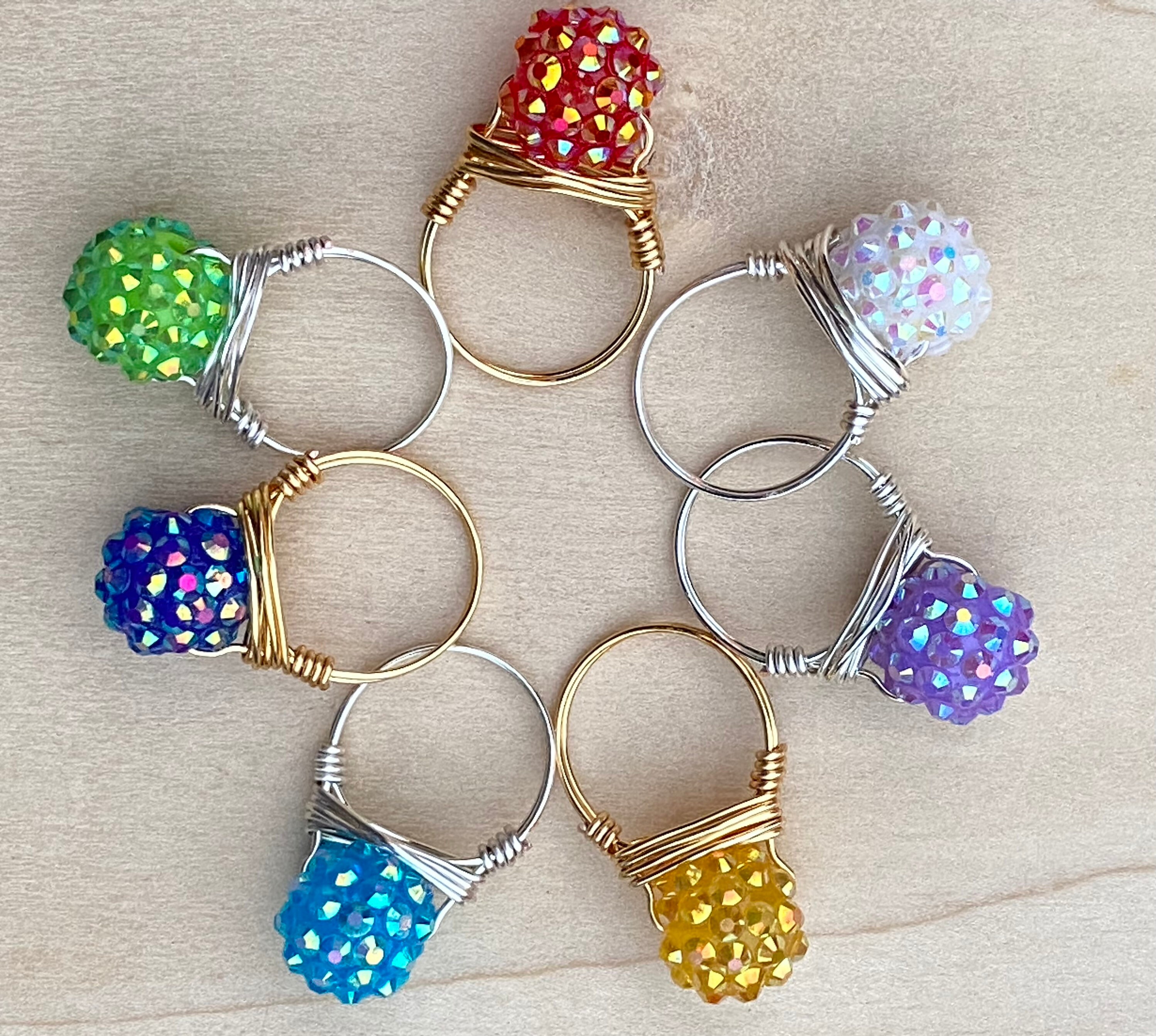 Bubble Gum Ring ~ 12 Mm Gumball Ring ~ Bubble Gum Acrylic Rhinestone ...