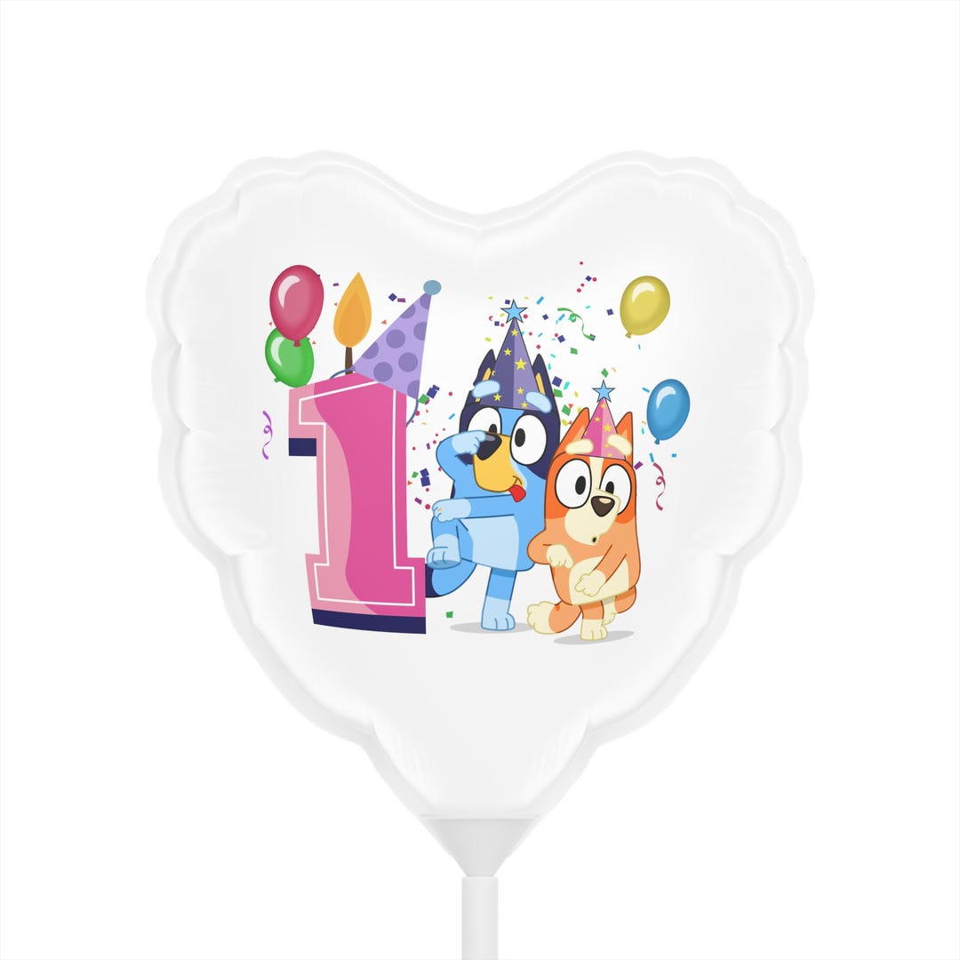 Bluey Birthday Balloons round and Heart-shaped, 6 - Etsy