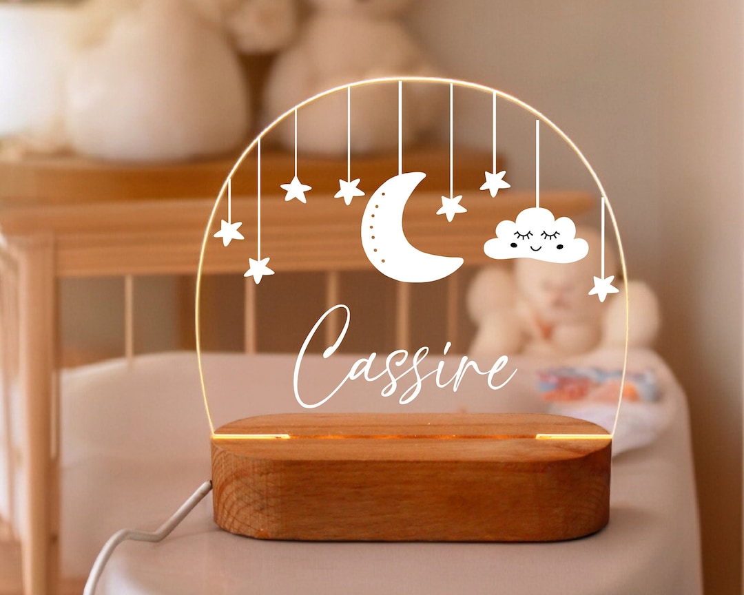 Personalized Night Light for Baby ,moon Star Clouds, Custom Night Light ...