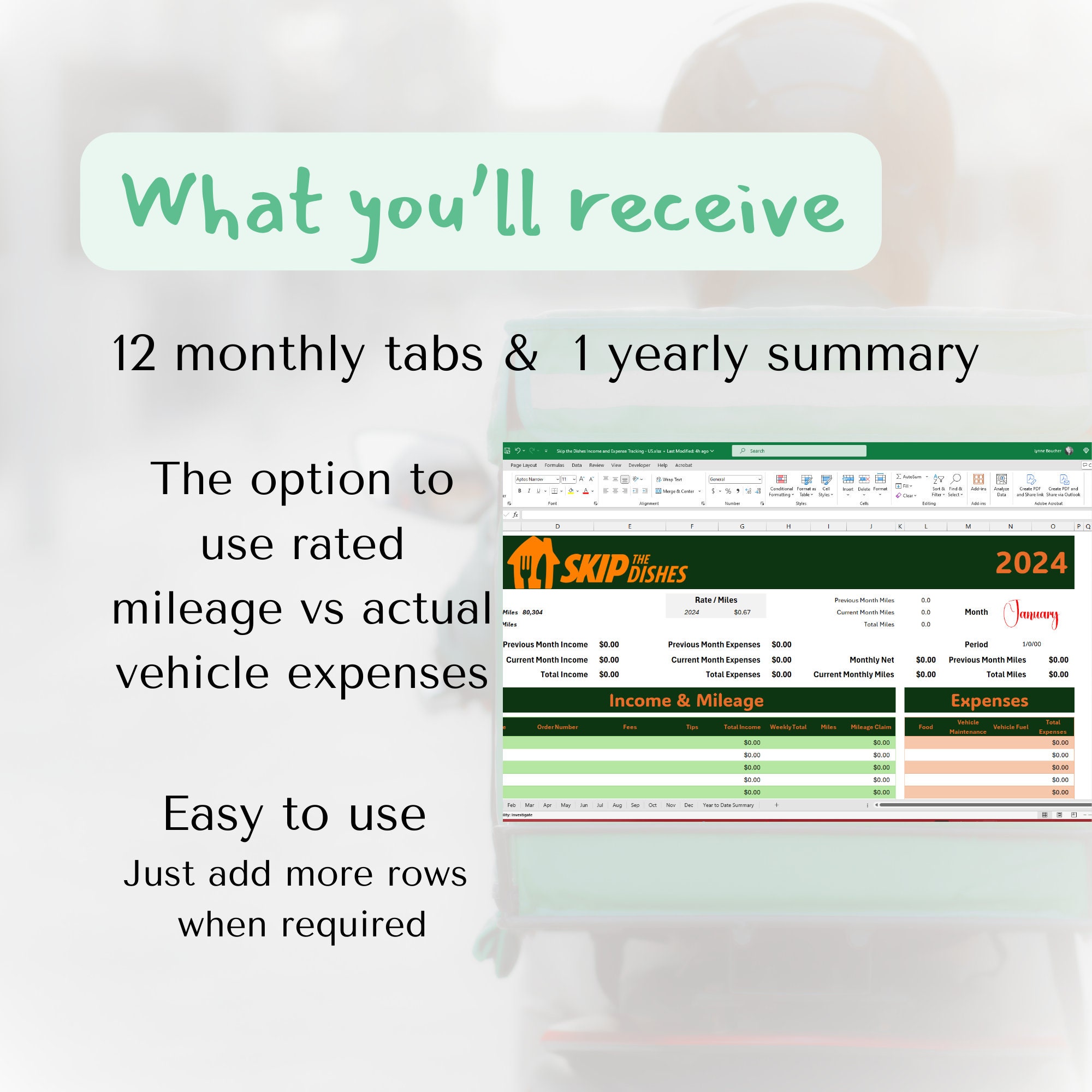 UBER RIDES | All-in-one Google Sheet Spreadsheet | Monthly Income ...