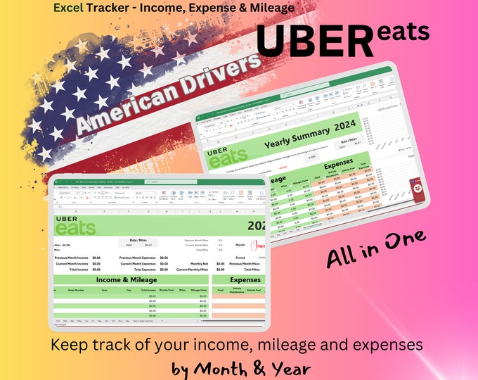 UBER EATS | All-in-one Excel Spreadsheet | Monthly Income | Expense and ...