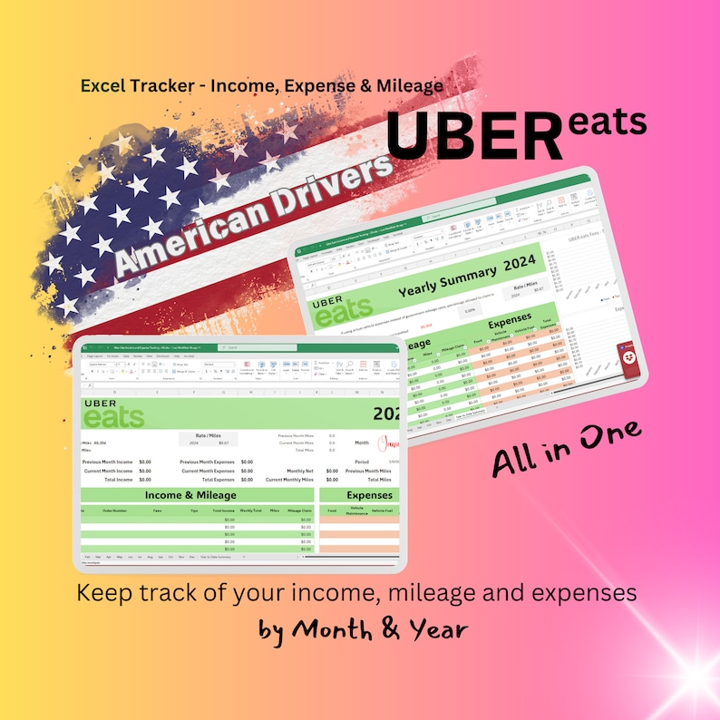 UBER EATS | All-in-one Google Sheet | Monthly Income | Expense and ...