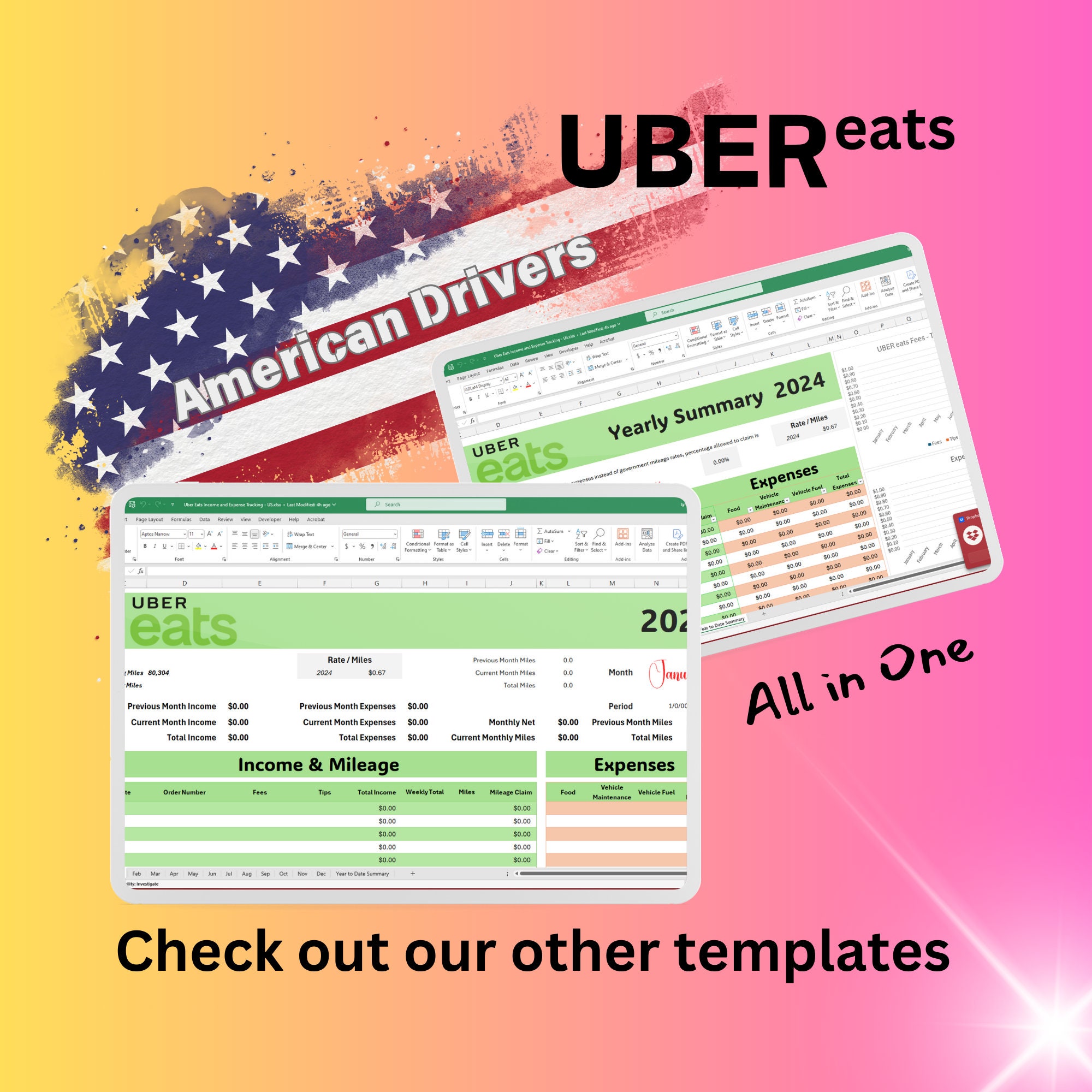 UBER RIDES | All-in-one Google Sheet Spreadsheet | Monthly Income ...