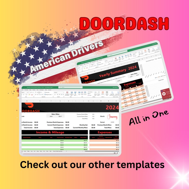 UBER RIDES All-in-one Excel Spreadsheet Monthly Income Expense and ...