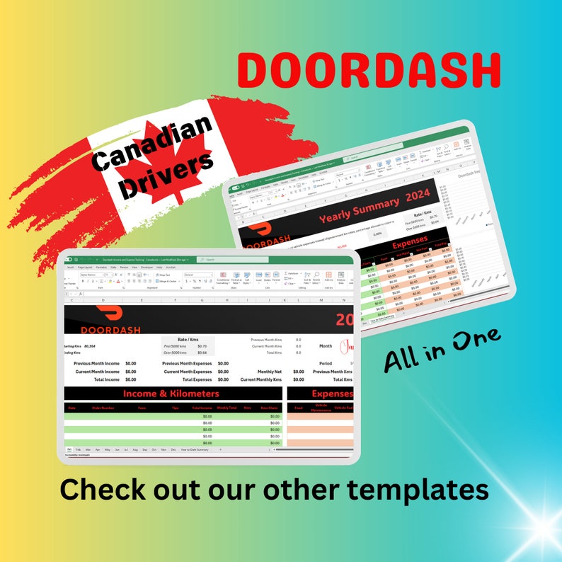 UBER RIDES | All-in-one Excel Spreadsheet | Monthly Income | Expense ...