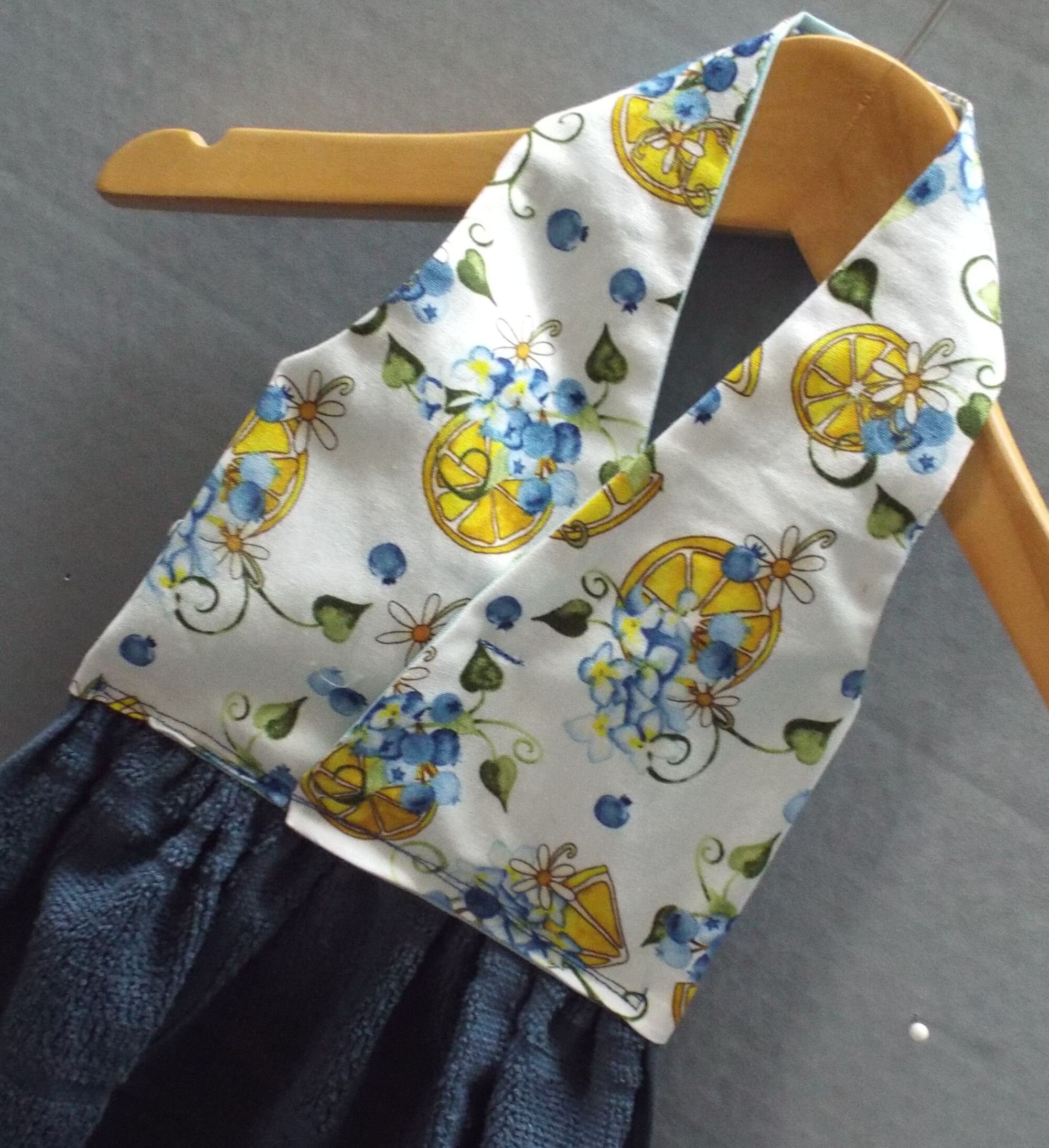 Hanging Dish Towel Blueberries and Lemons Dish Towel Fabric | Etsy