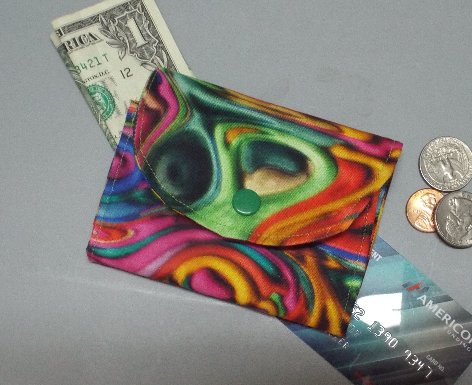 Mini Wallet Swirling Colors Fabric Wallet - Etsy