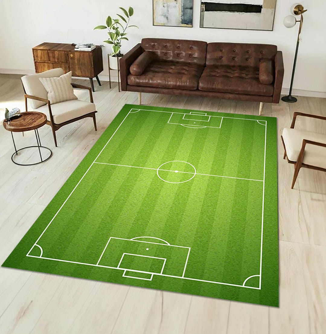 Football Field Rug, Kids Room Game Mat, Football Rug, Non Slip Rug ...