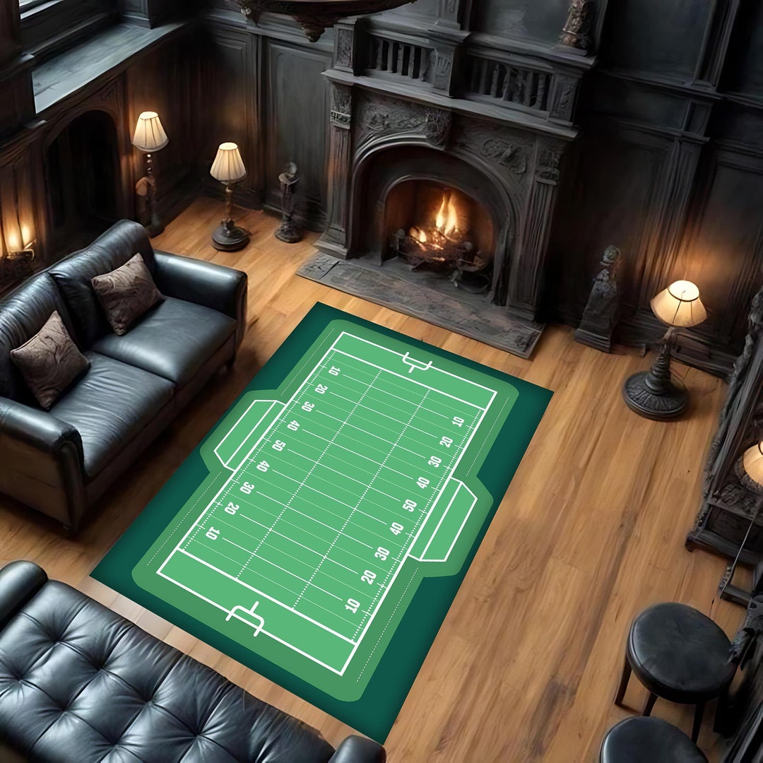American Football Field Rug, Kids Room Game Mat, Non Slip Rug, Sport ...