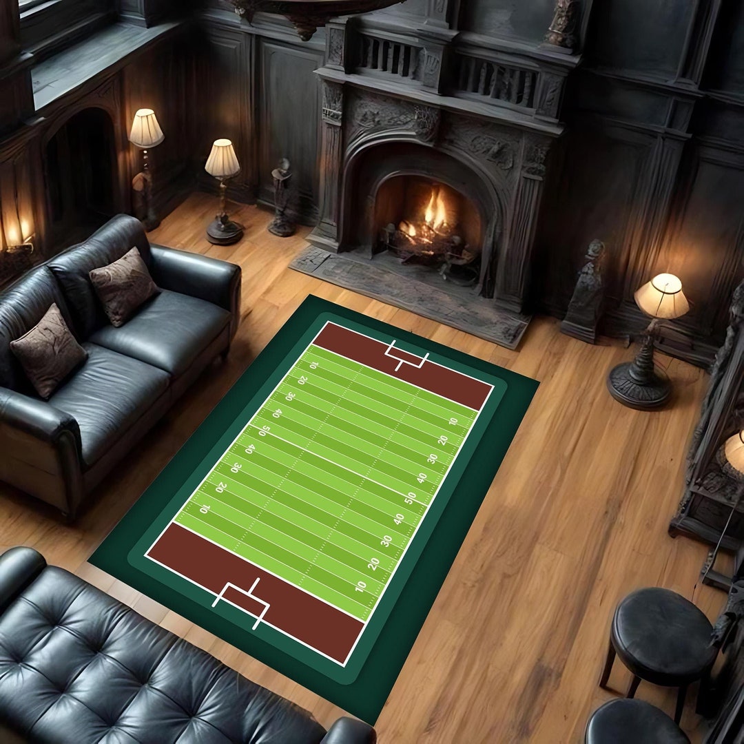 American Football Field Rug, Kids Room Game Mat, Non Slip Rug, Sport ...