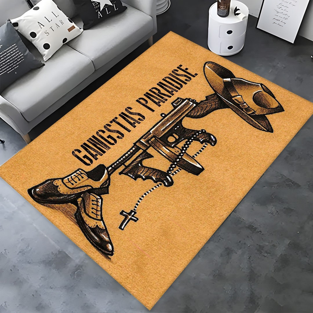 Gangsta Paradise Rug, Gangster Rug, Mafia Decor Rug, Gangster Carpet ...