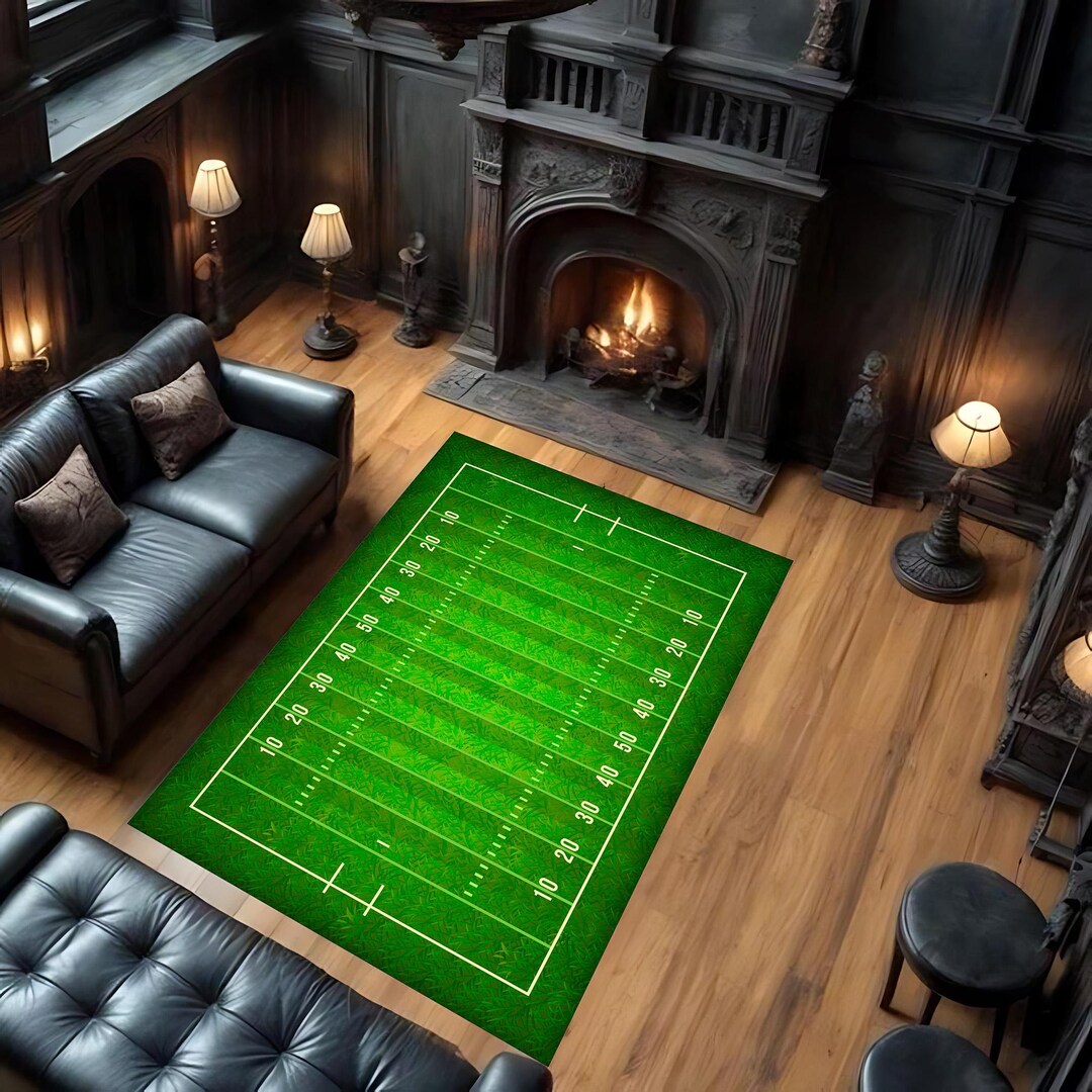 American Football Field Rug, Kids Room Game Mat, Non Slip Rug, Sport ...