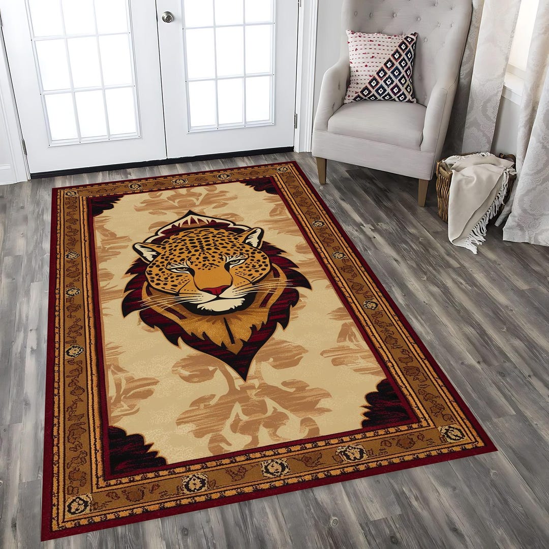 Jaguar Patterned Rug, Jaguar Rug, Non-slip Living Room Rug, Animal Skin ...