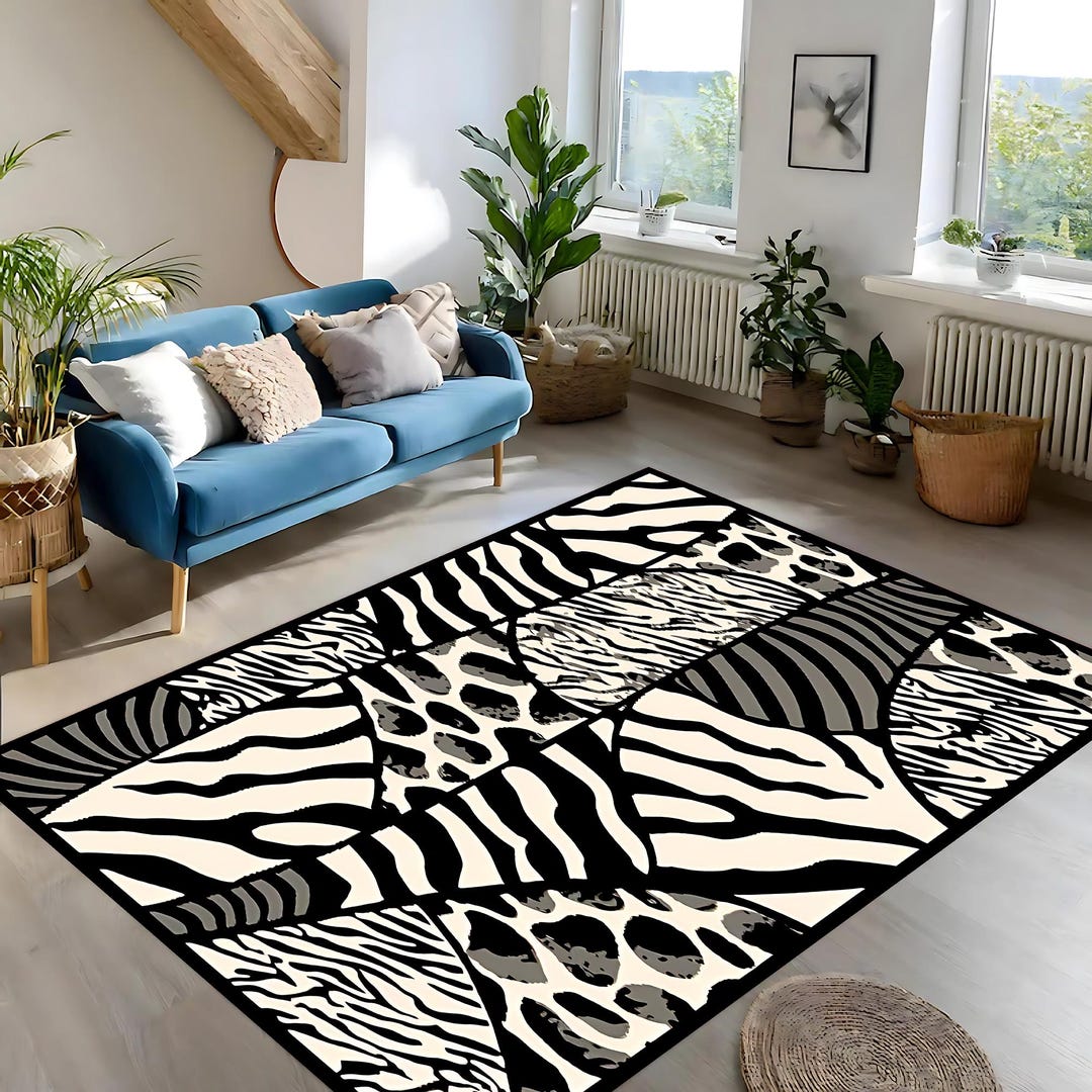 Zebra Skin Rug, Zebra Skin Floor Decor, Zebra Area Rug, Non Slip Rug ...