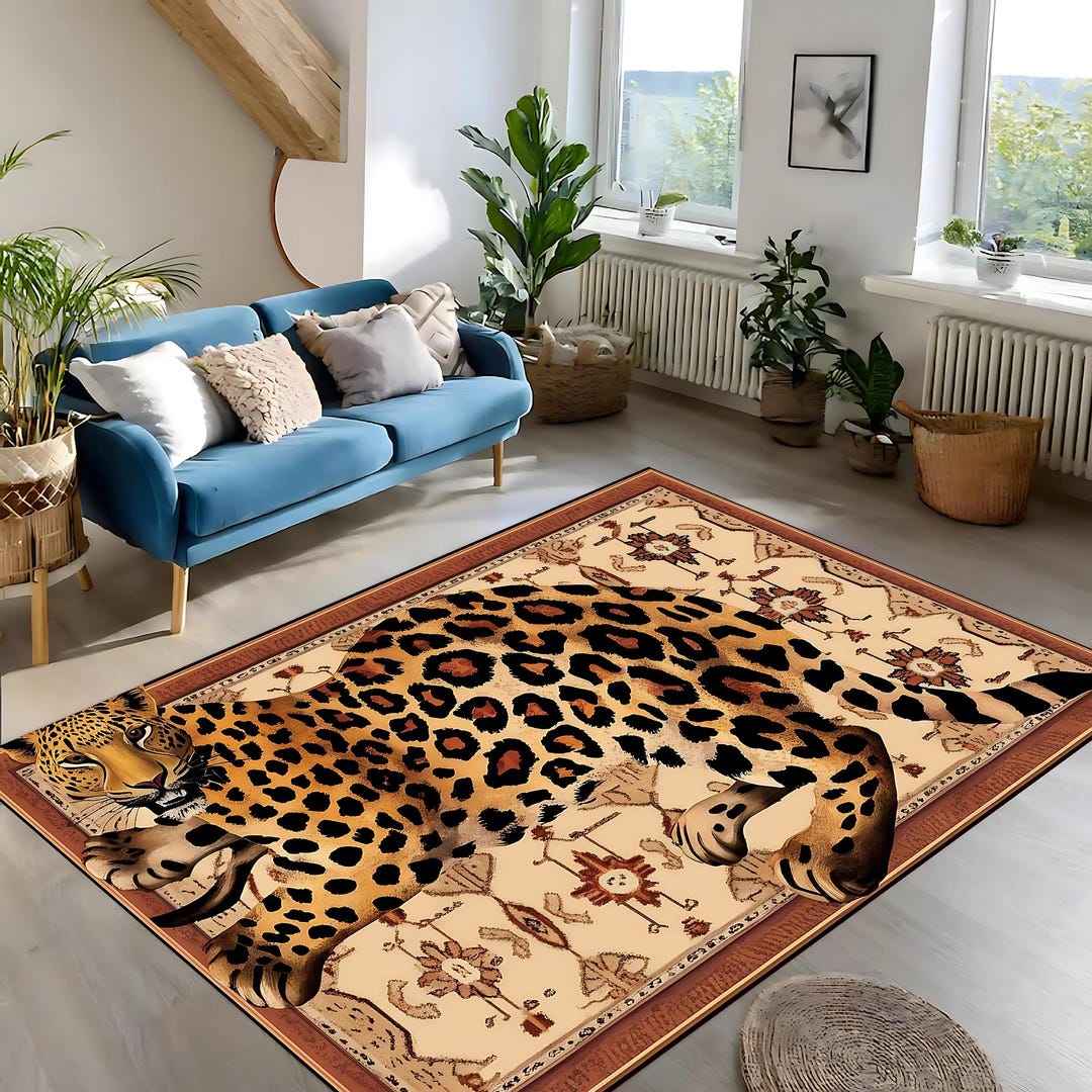 Vintage Leopard Skin Rug, Vintage Design Leopard Rug, Leopard Skin Rug ...
