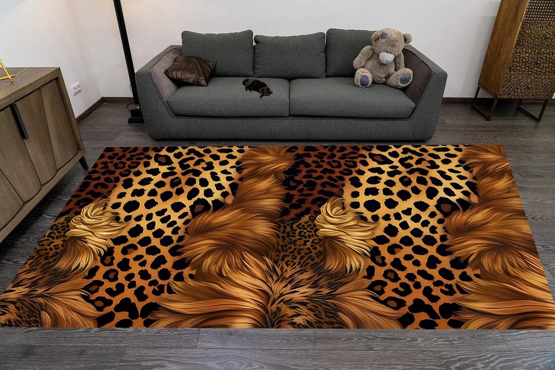 Unique Leopard Skin Rug, Vintage Design Leopard Rug, Leopard Skin Rug ...