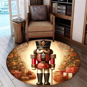 Christmas Nutcracker Soldier Rug, Nutcracker Soldier Round Rug, Santa ...
