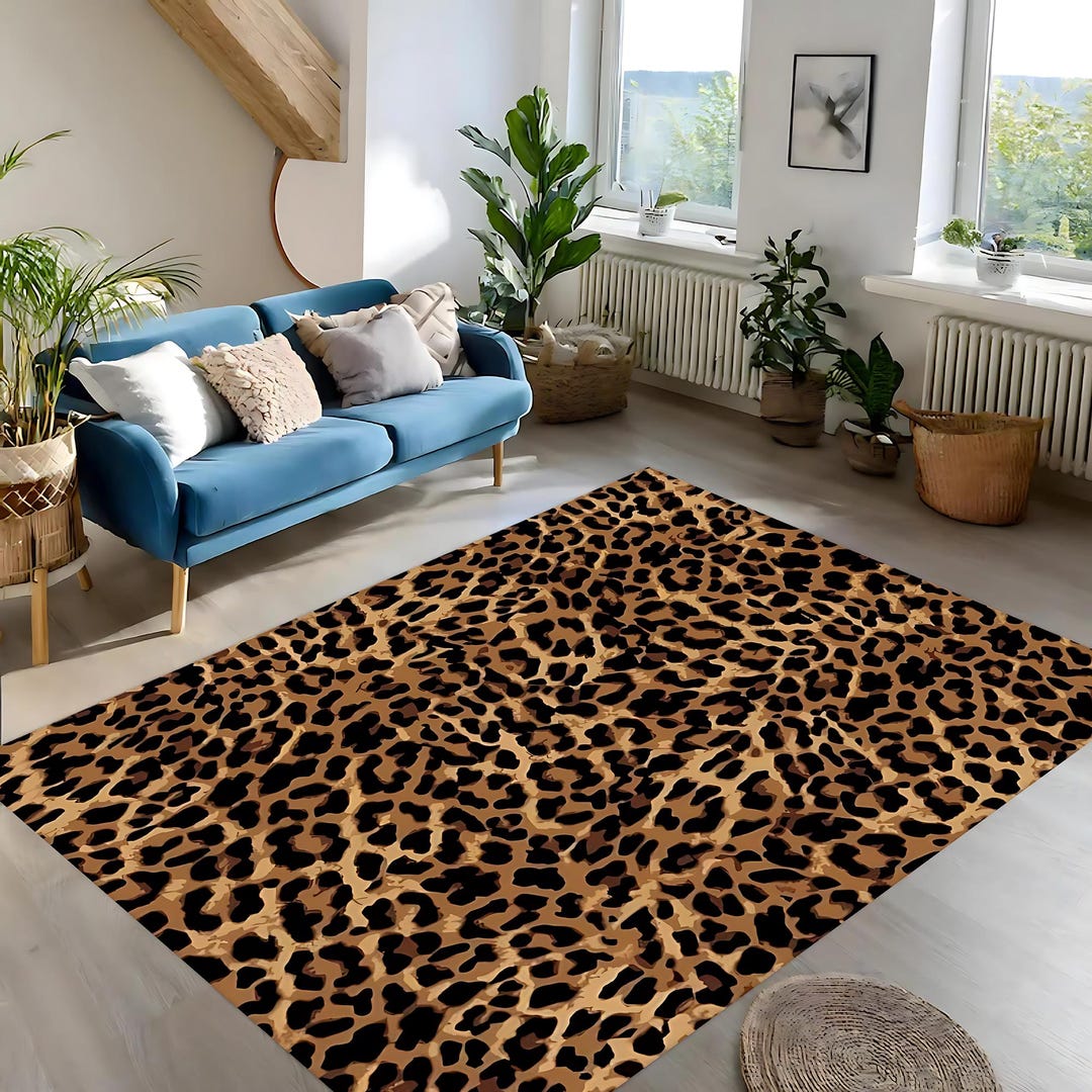 Vintage Design Leopard Rug, Vintage Leopard Rug, Leopard Skin Rug ...