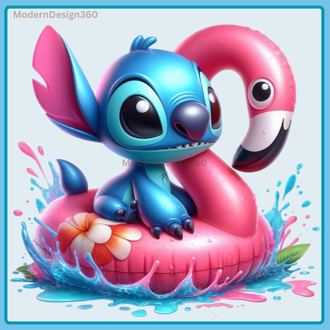 Stitch Flamingo Watercolor Splash | Clipart Images | Graphics and ...