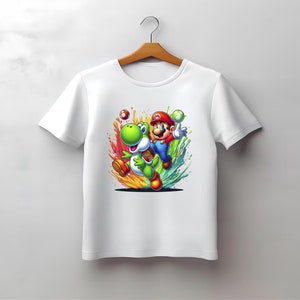 Mario and Yoshi Easter Watercolor Splash | Clipart Images, Graphics and ...