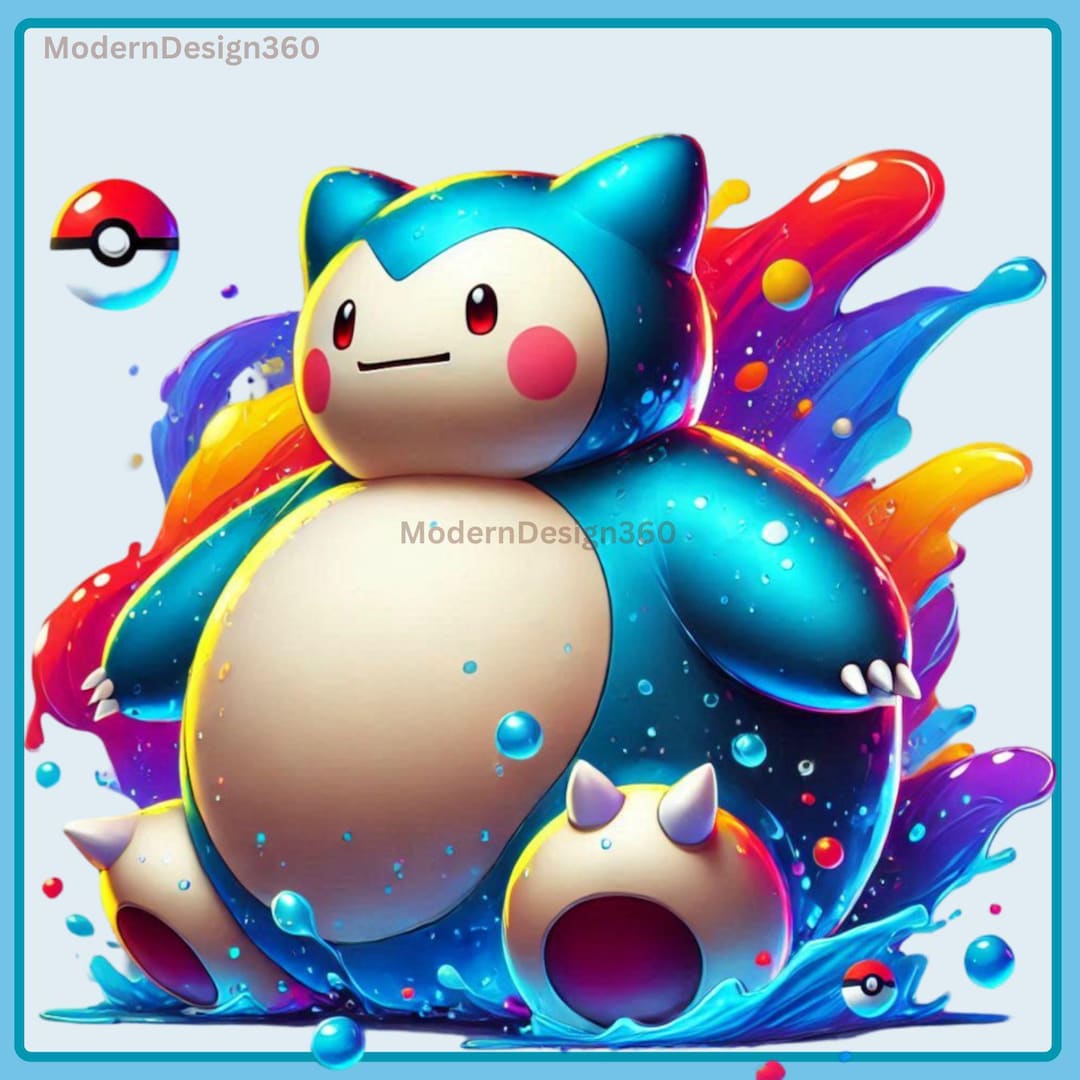 Snorlax Watercolor Splash PNG Image | Clipart Images | Graphics and ...