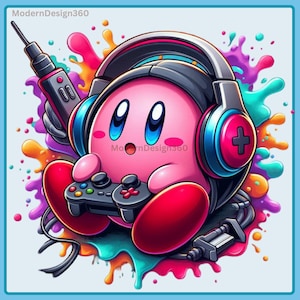 Kirby Gamer Watercolor Splash | Clipart Images | Graphics and Artwork ...
