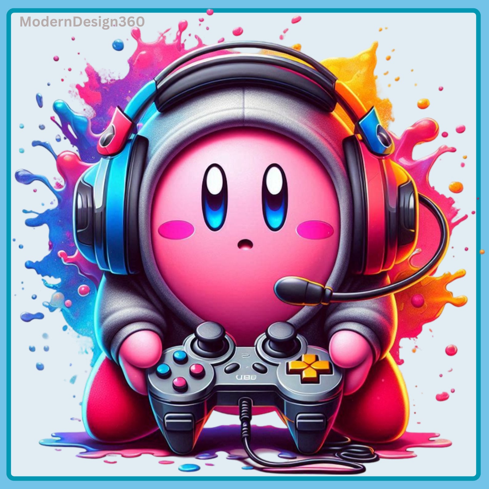 Kirby Gamer Watercolor Splash | Clipart Images | Graphics and Artwork ...