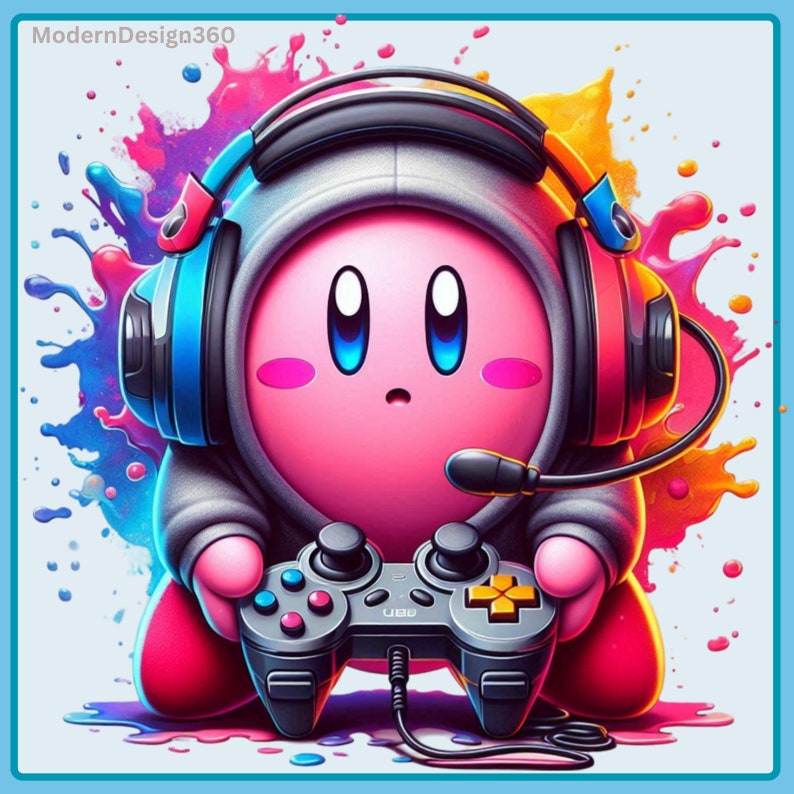 Kirby Gamer Watercolor Splash | Clipart Images | Graphics and Artwork ...