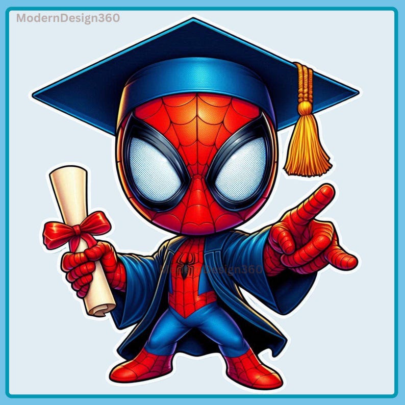 Cute Spidey Diploma, Graduation Watercolor Splash, Clipart Images ...