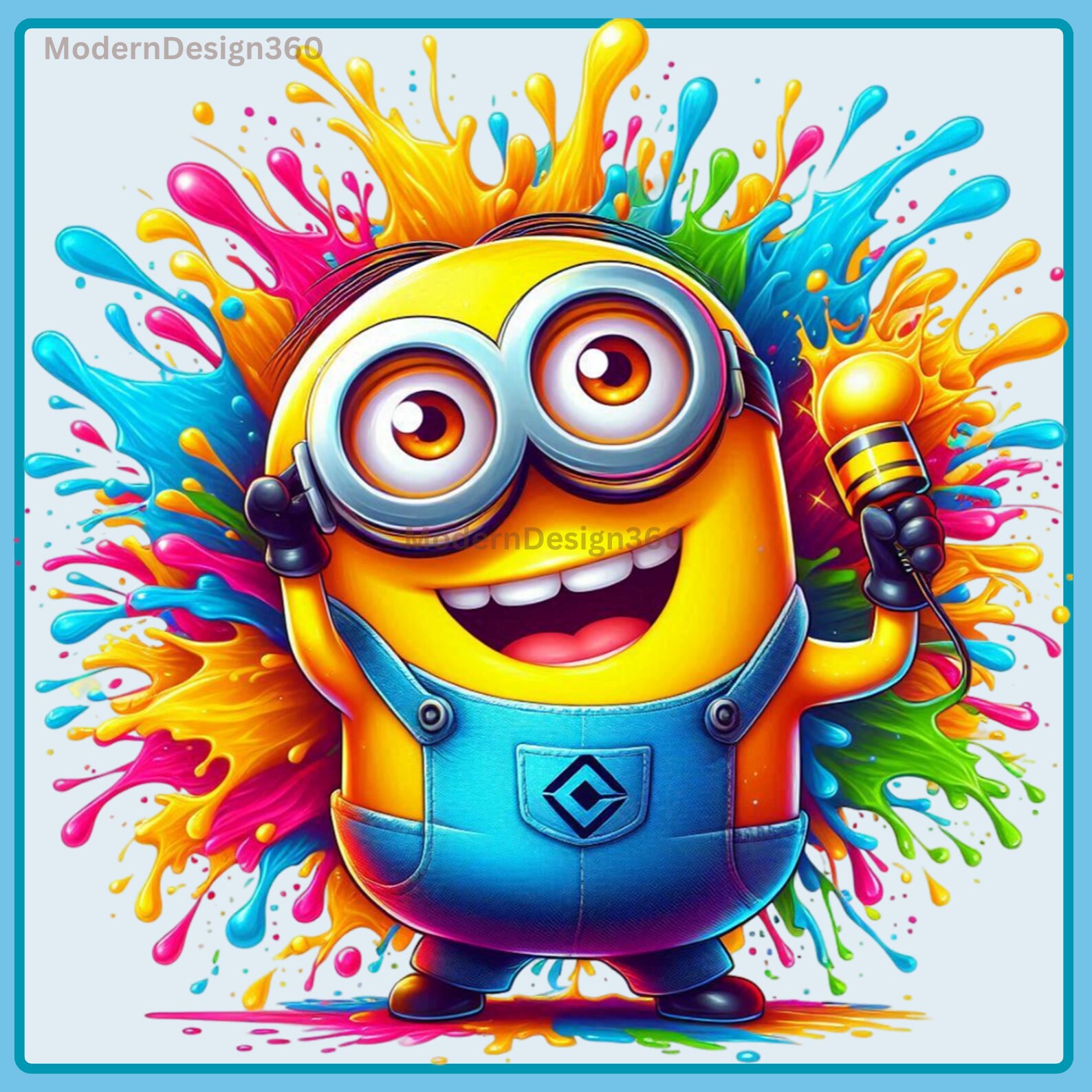 Minion PNG Minions Clipart 3D Watercolor Splash PNG 300dpi Transparent ...