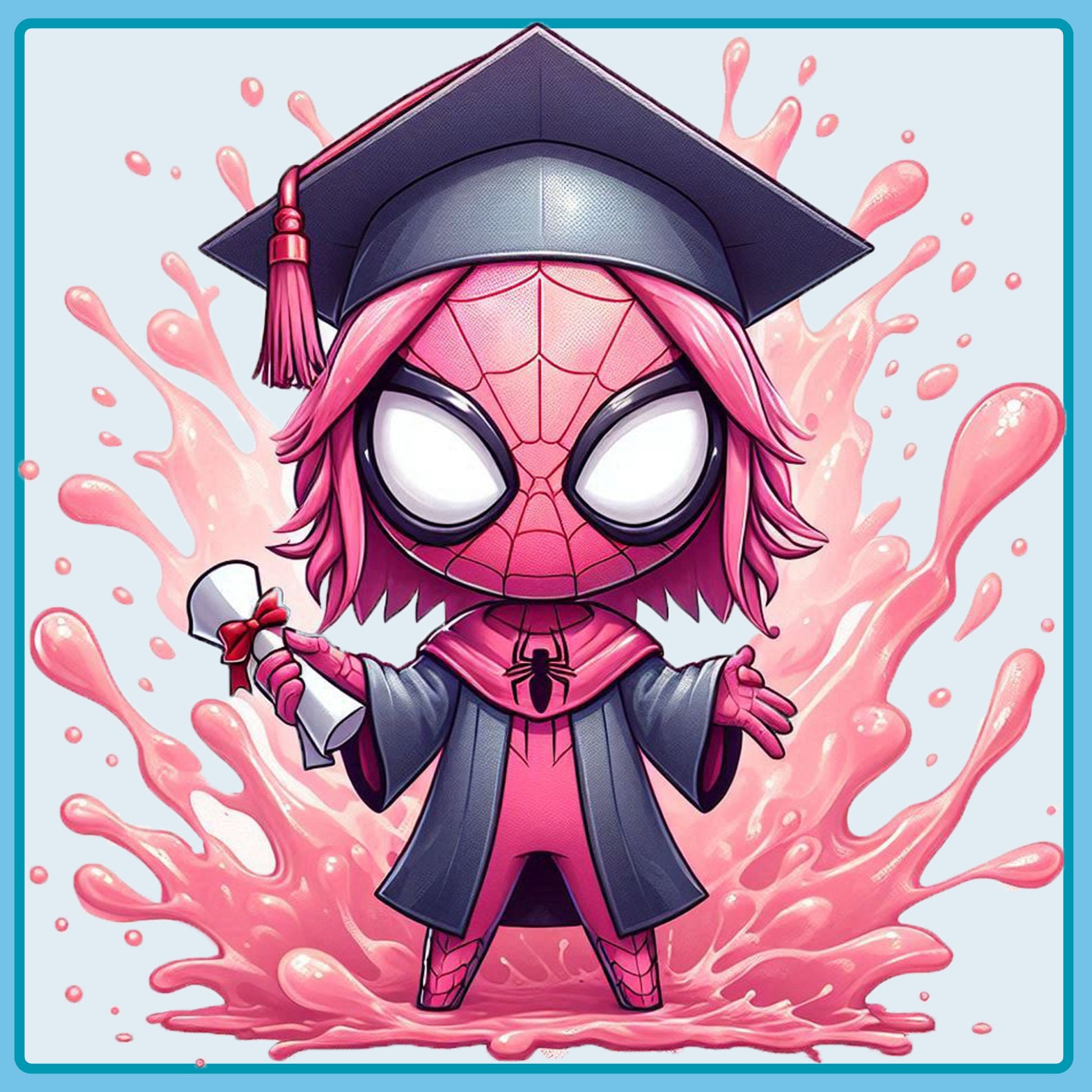 Spidey Girl Diploma Watercolor Splash, Clipart Images,superhero Diploma ...