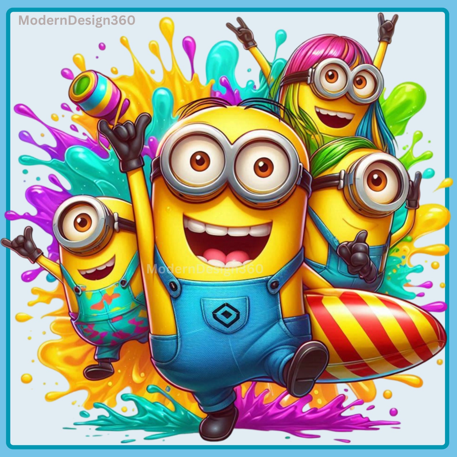 Minion PNG / Minions clipart / 3D acuarela splash PNG / 300dpi Imágenes ...
