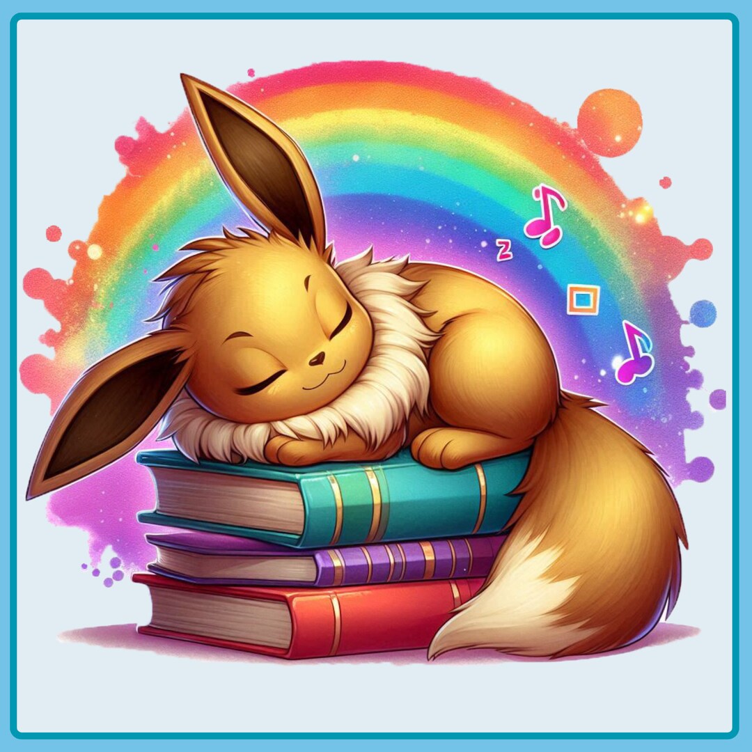 Sleepy Eevee Watercolor Splash, Clipart Images, Graphics and Artwork ...