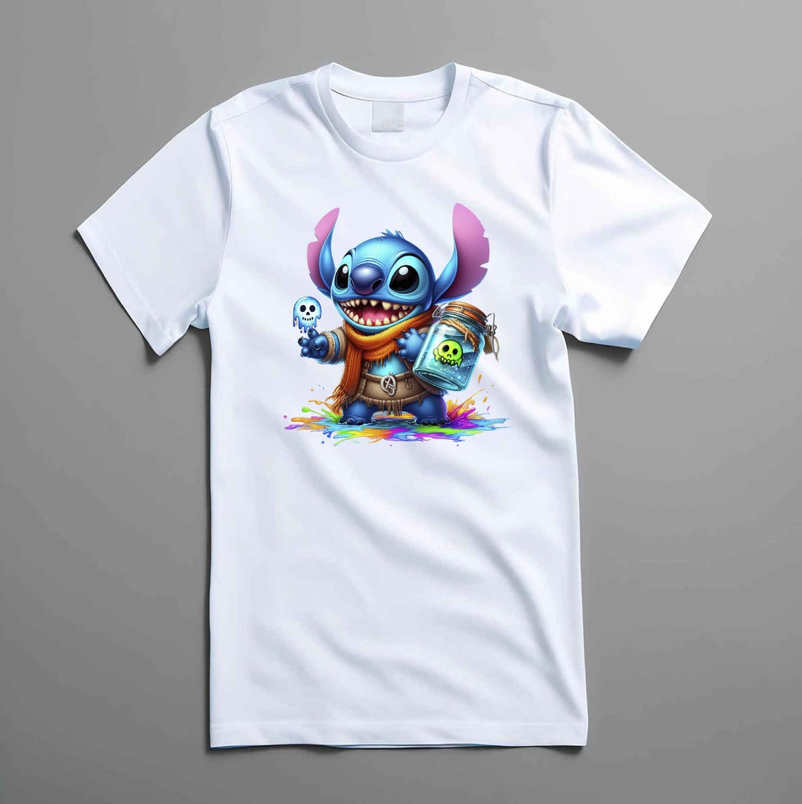 Stitch Ghost Jar Watercolor Splash Clipart Images Graphics and Artwork ...